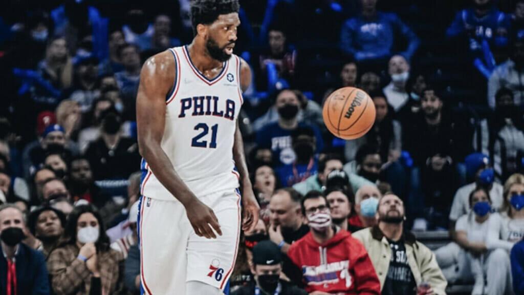 Joel Embiid Of The Philadelphia 76ers And Nikola Jokic Of The Denver